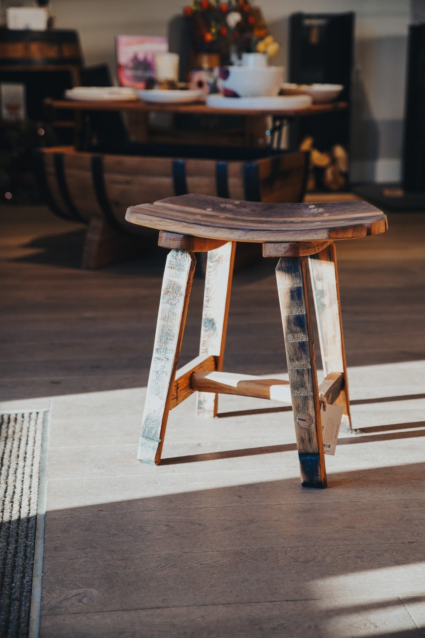 Firkin Oak Bench by Darach | Vintage Whisky Barrel Bench – Bonk & Co