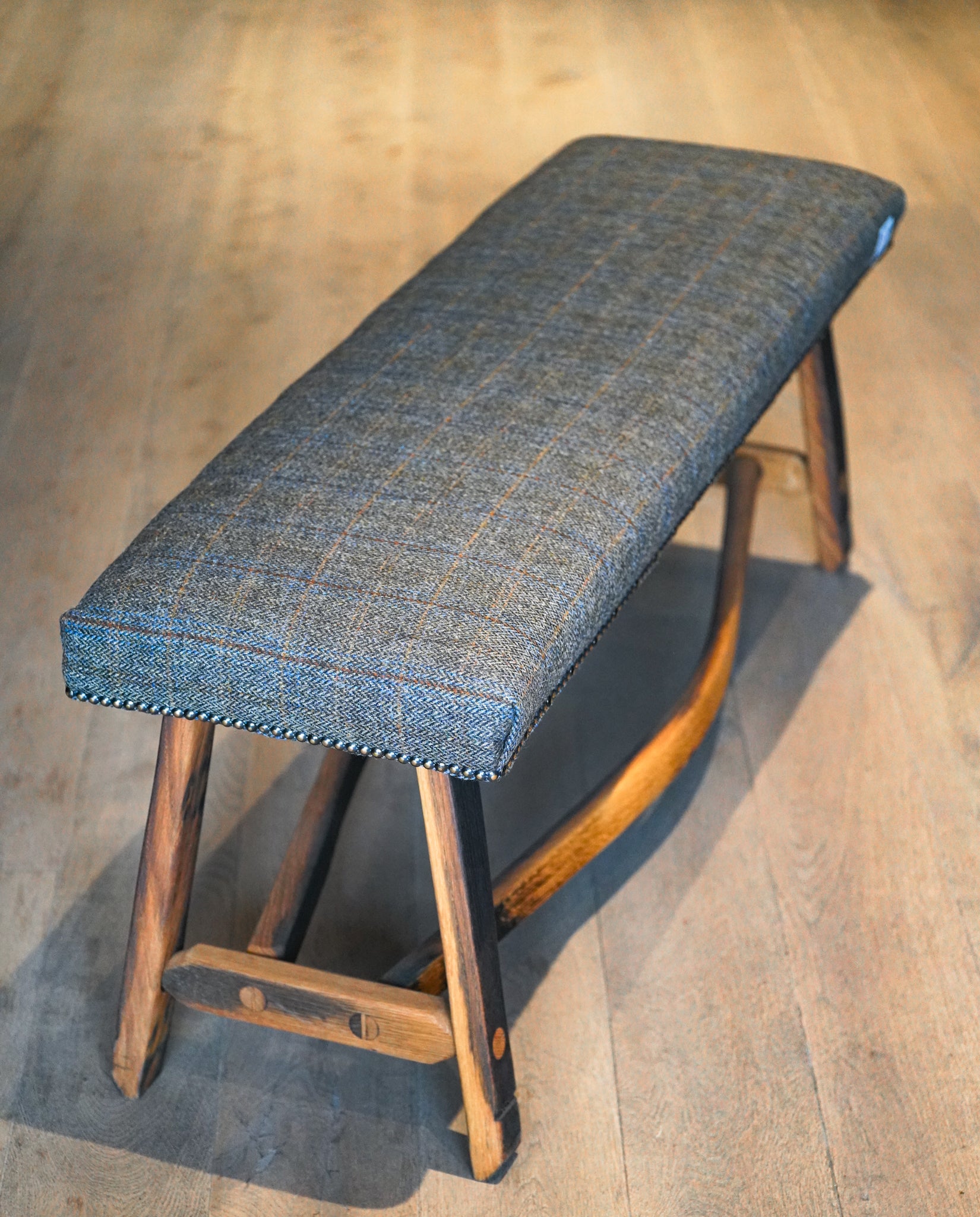 Darach Tweed Bench - Tun - (Grey) Crafted by Hand from Oak Barrels ...
