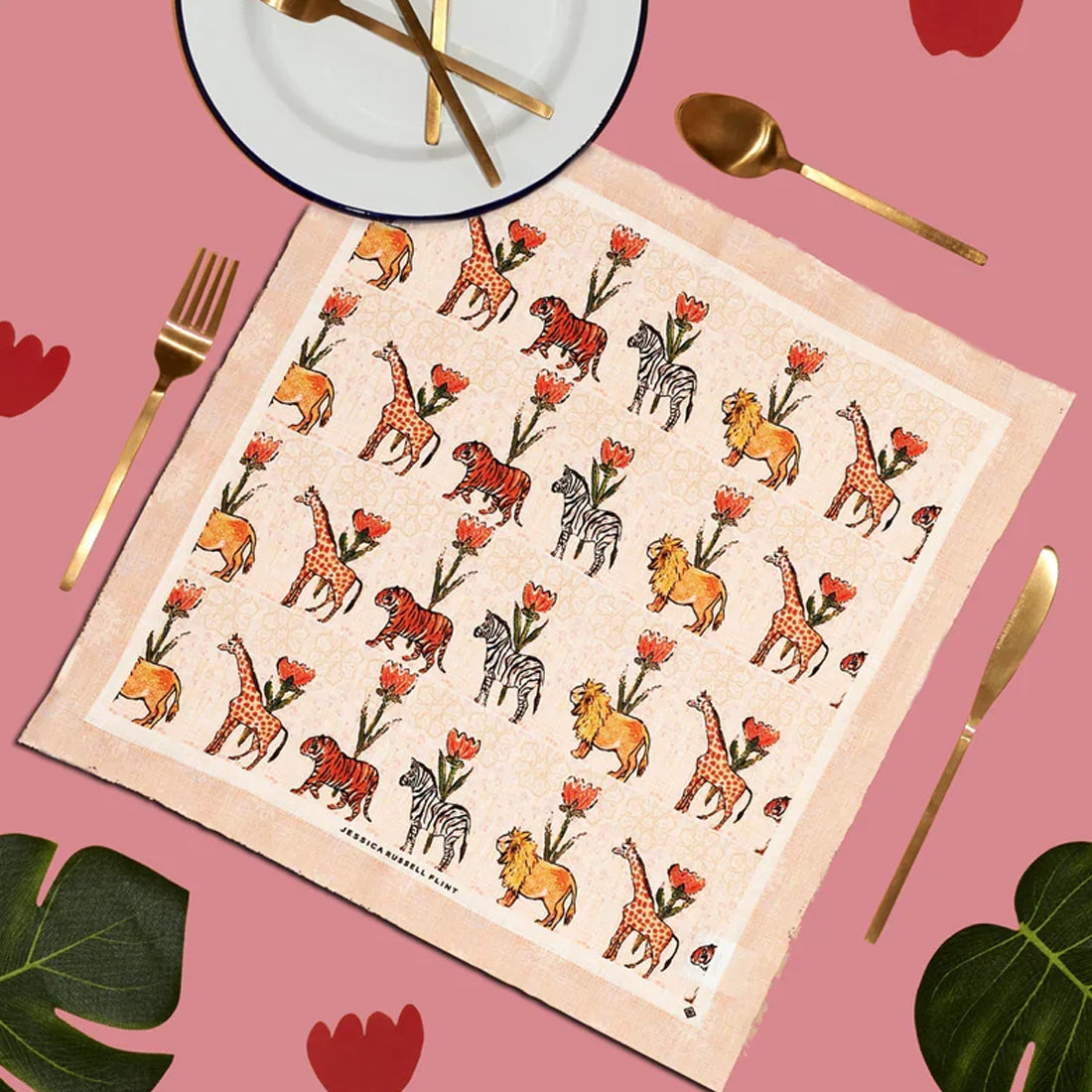 Linen Table Napkins / Jungle March – Bonk & Co