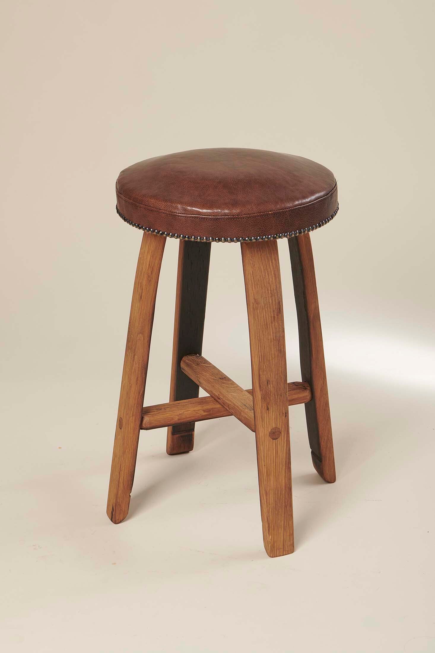 Darach Kitchen Stool - Leather Seat, Hand Made Furniture – Bonk & Co